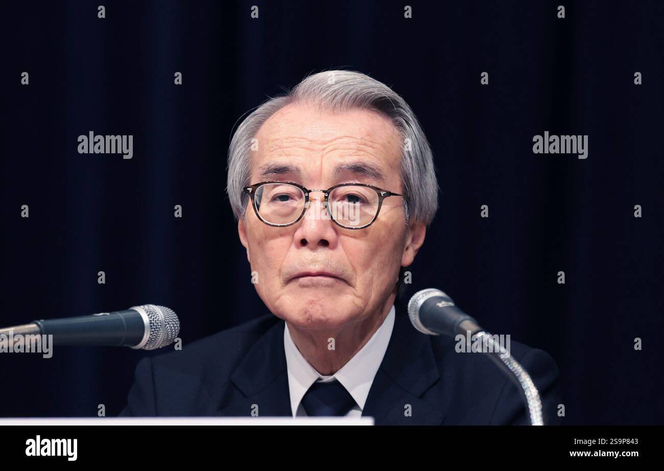 Fuji Television Chairman Shuji Kano attends a press conference at its ...