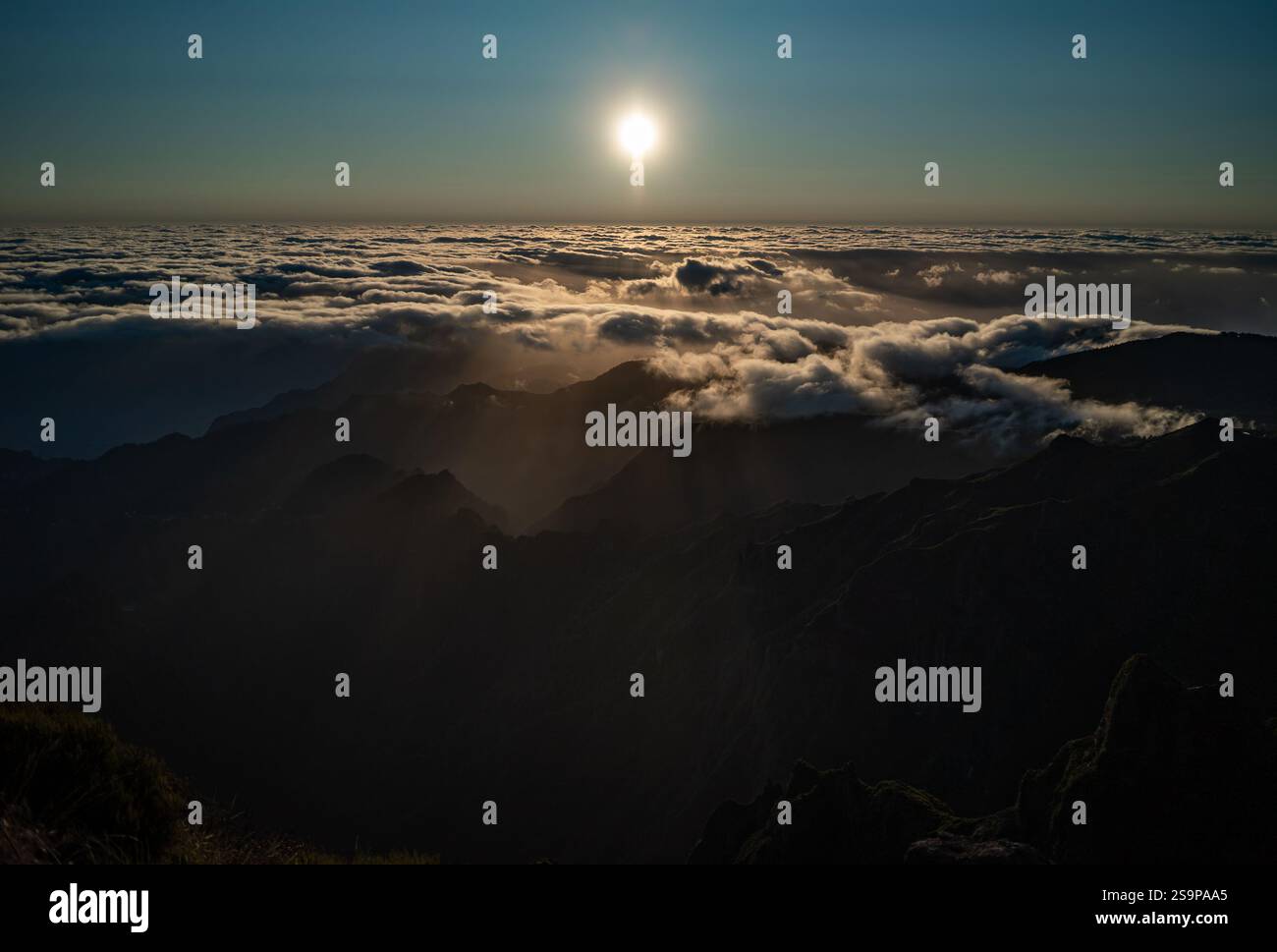 Cloud Sea at Sunrise in Pico do Arieiro, Portugal Stock Photo - Alamy