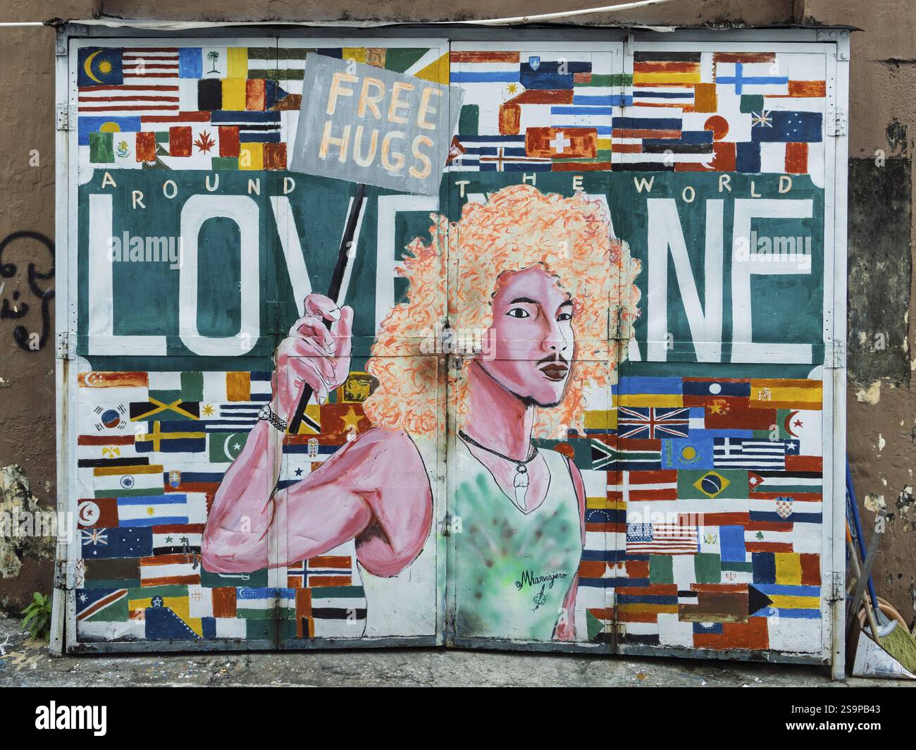 Painted Tor tor, street art, street art, old town of George Town, Georgetown, Penang Island ...