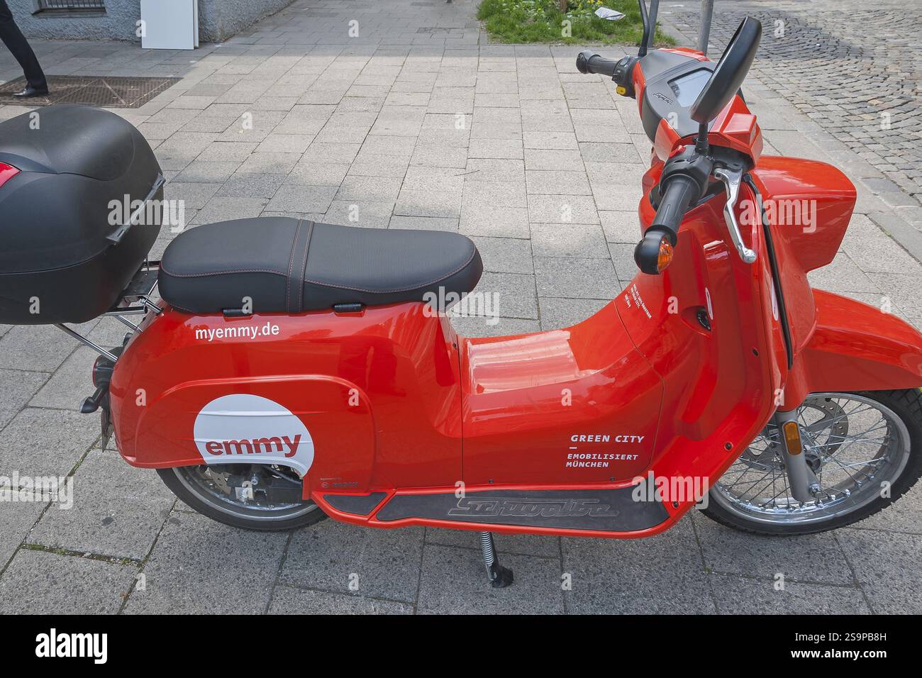 Electric scooter emmy, Schwalbe brand, e-scooter sharing, Munich, Upper ...