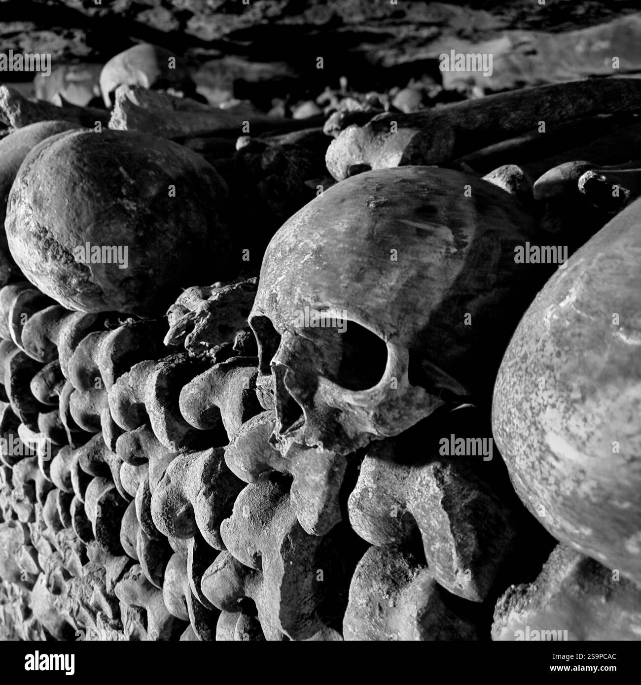 The Catacombs - Les Catacombes, skullheads, Paris, France Stock Photo ...