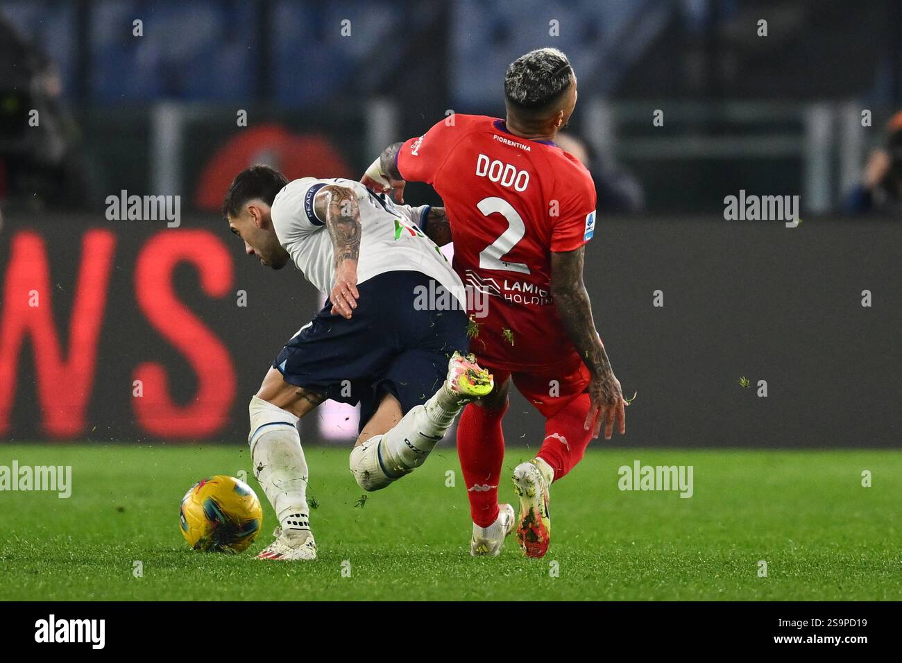 Mattia Zaccagni of S.S. Lazio and Dodo of A.C.F. Fiorentina are in ...