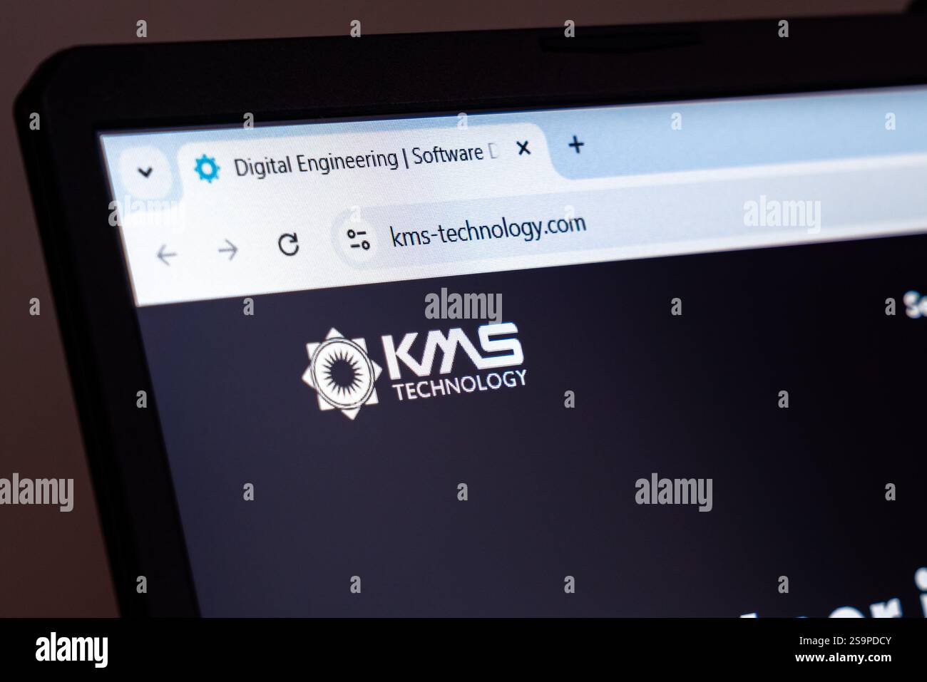 New York, USA - January 22, 2025: KMS Technology website displayed on laptop screen showcasing ...