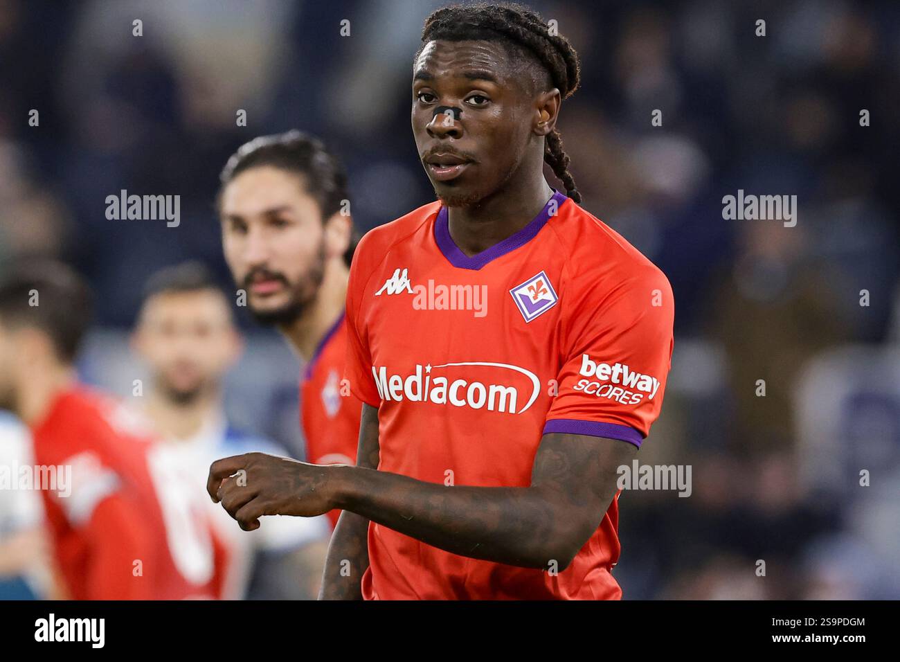 Fiorentina's Italian forward Moise Kean looks during the Serie A ...
