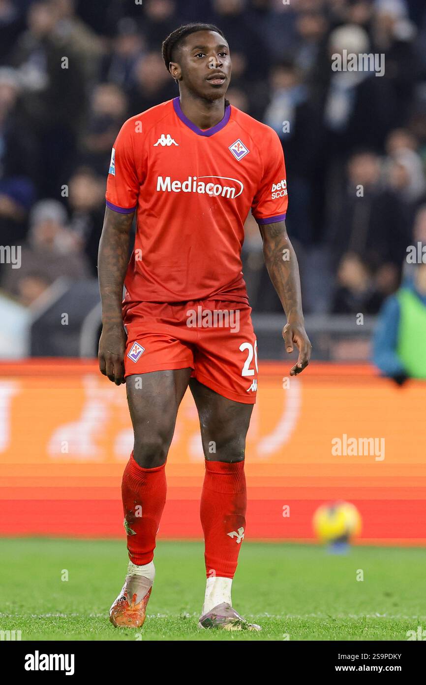 Fiorentina's Italian forward Moise Kean looks during the Serie A ...