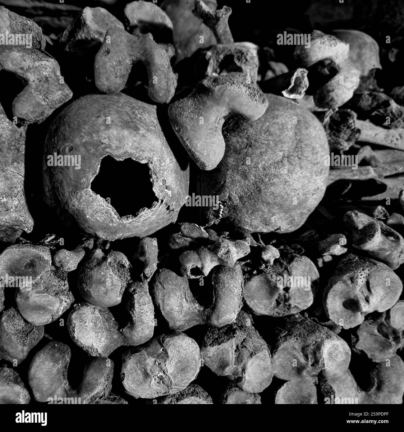 The Catacombs - Les Catacombes, skullheads, Paris, France Stock Photo ...