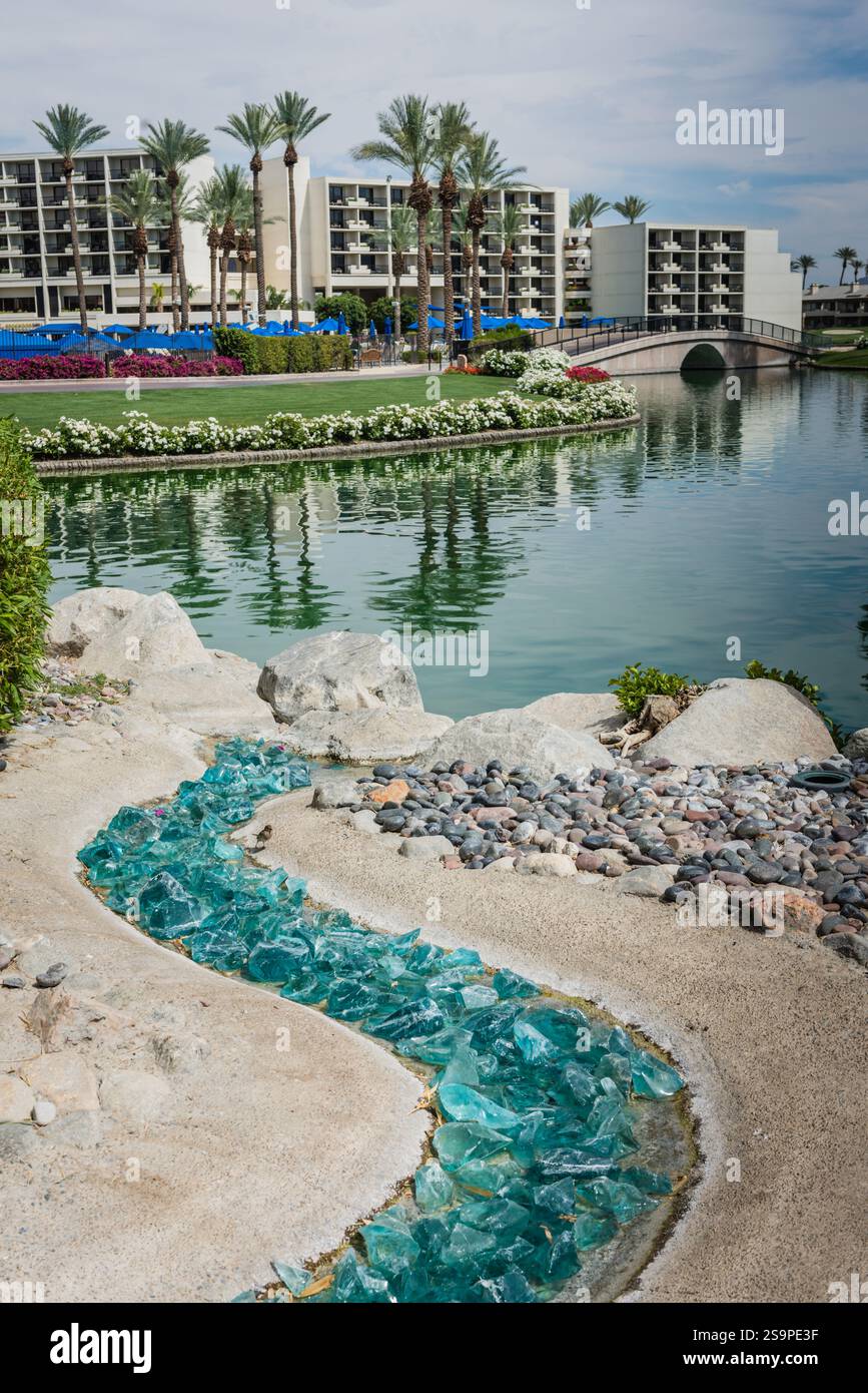 Palm Desert, CA USA - May 6, 2018: Beautifully landscaped garden path ...