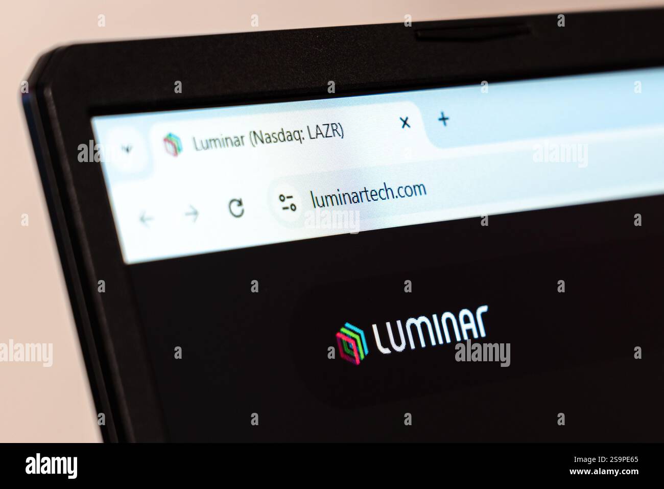 New York, USA - January 26, 2025: Luminar lidar technology company official website homepage ...