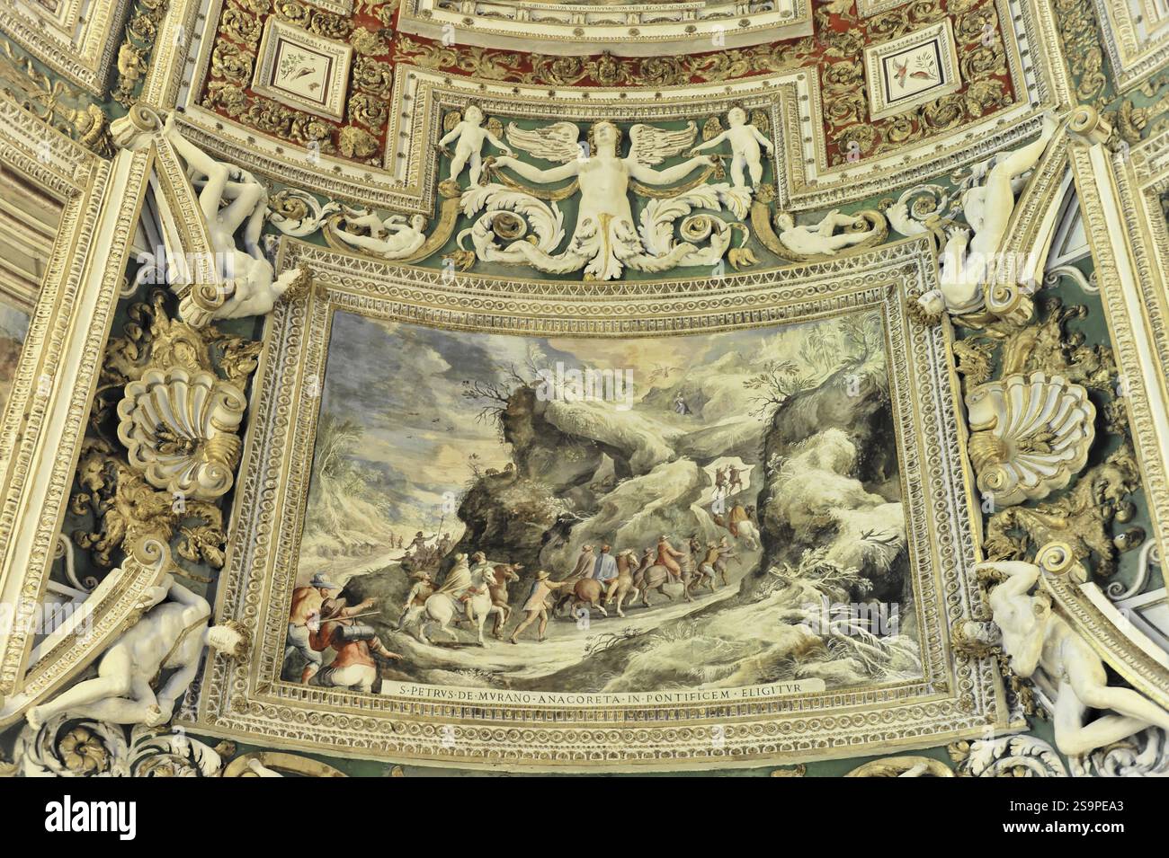 Vatican Museums, Vatican, Rome, Italy, Baroque ceiling fresco with ...