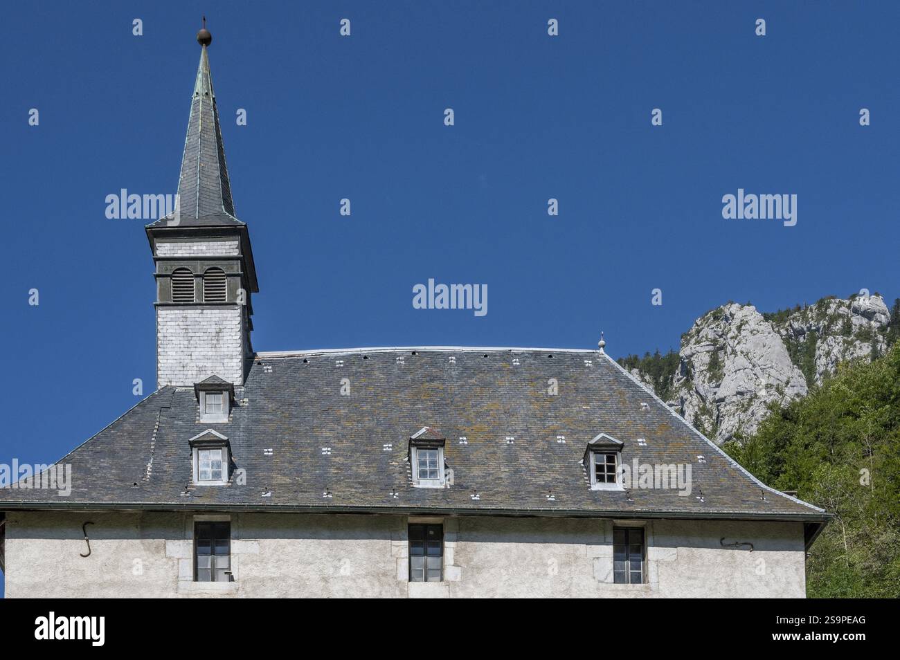 Detail of roof of the former abbey of the Grande Chartreuse, cradle of ...