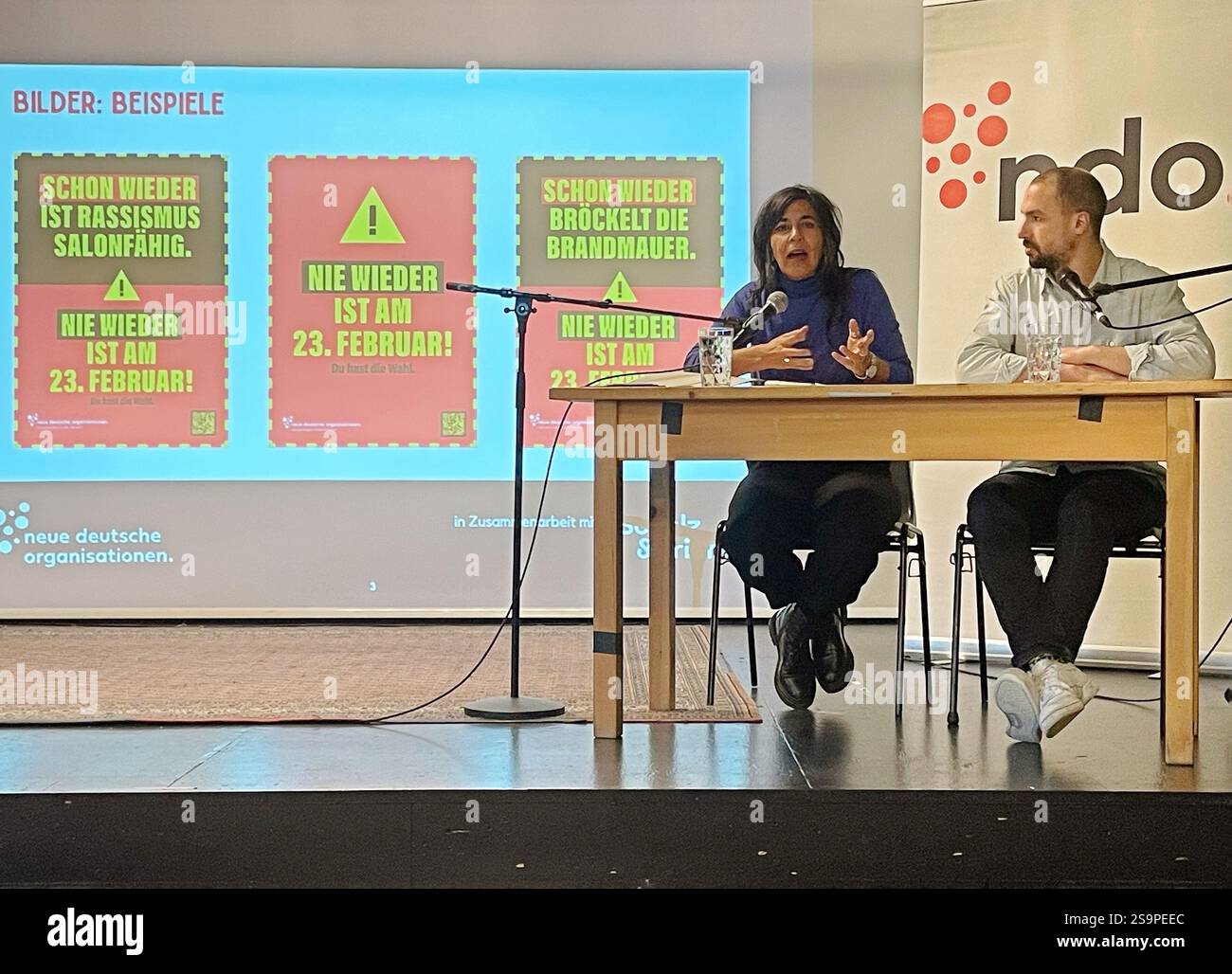 Berlin, Germany. 27th Jan, 2025. Sheila Mysorekar (l) and Karim El ...