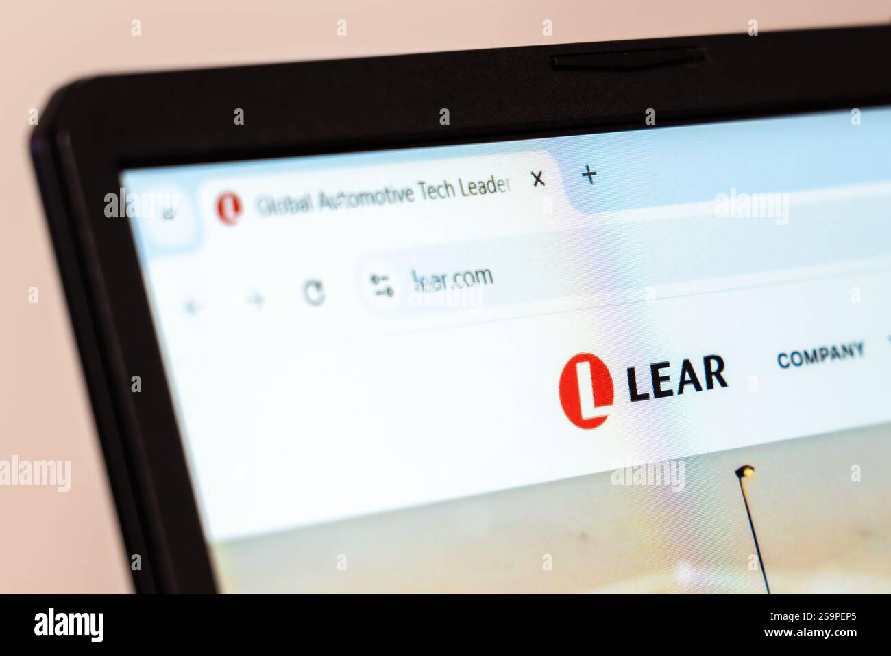 New York, USA - January 26, 2025: Lear Corporation website homepage ...