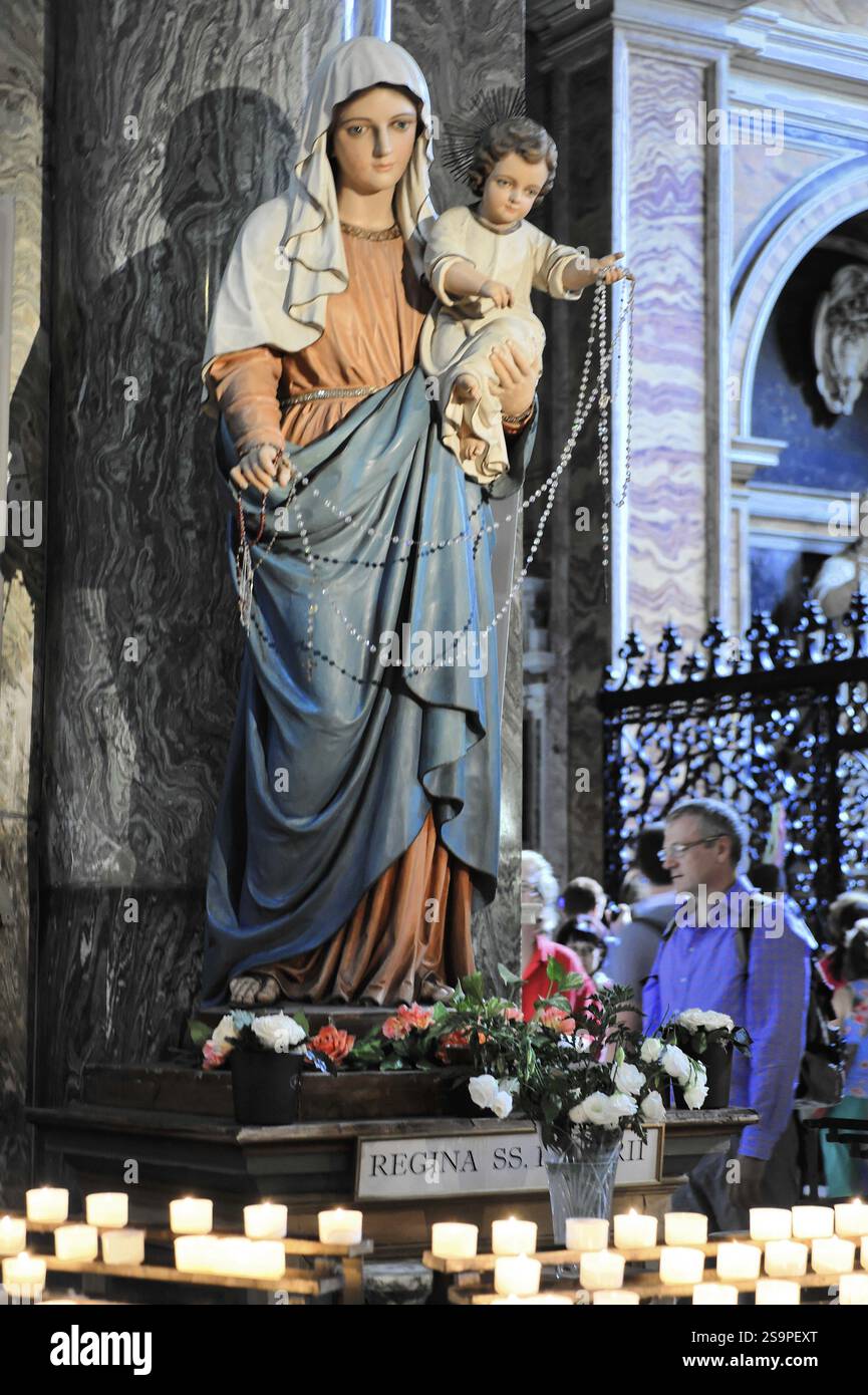 Interior view of the Gothic basilica, construction began at the end of ...
