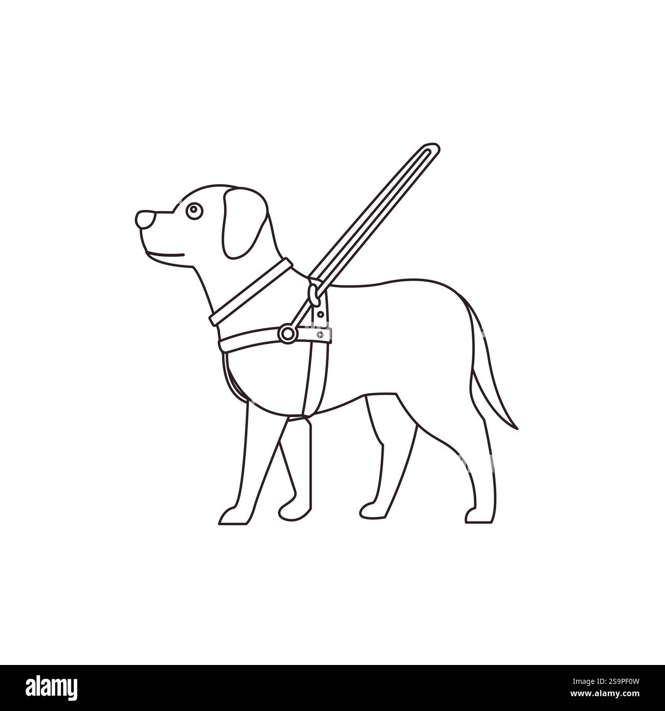 seeing eye guide dog labrador retriever symbol sign icon illustration ...