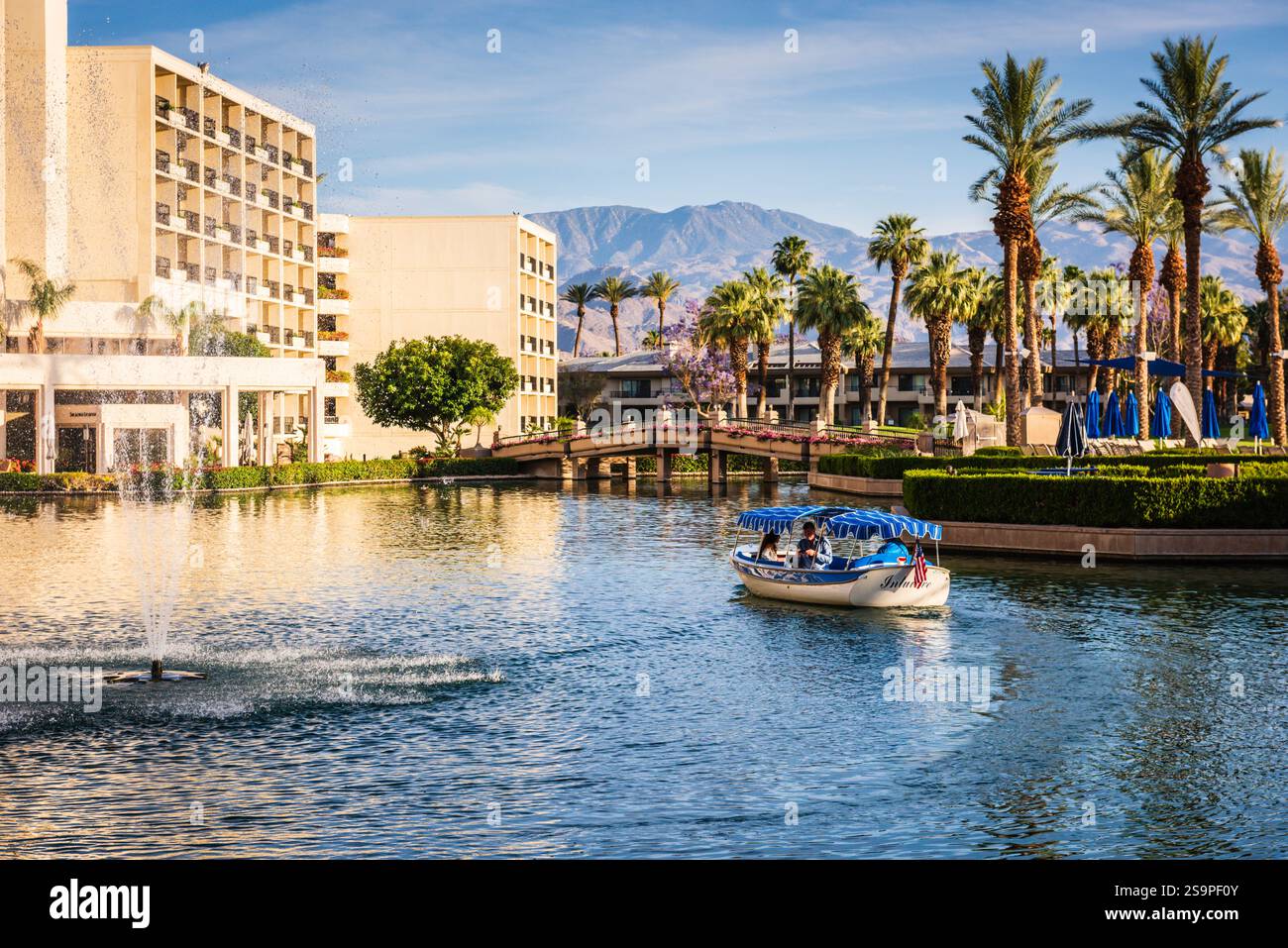 Palm Desert, CA USA - May 6, 2018: Boat ride at luxury resort JW ...