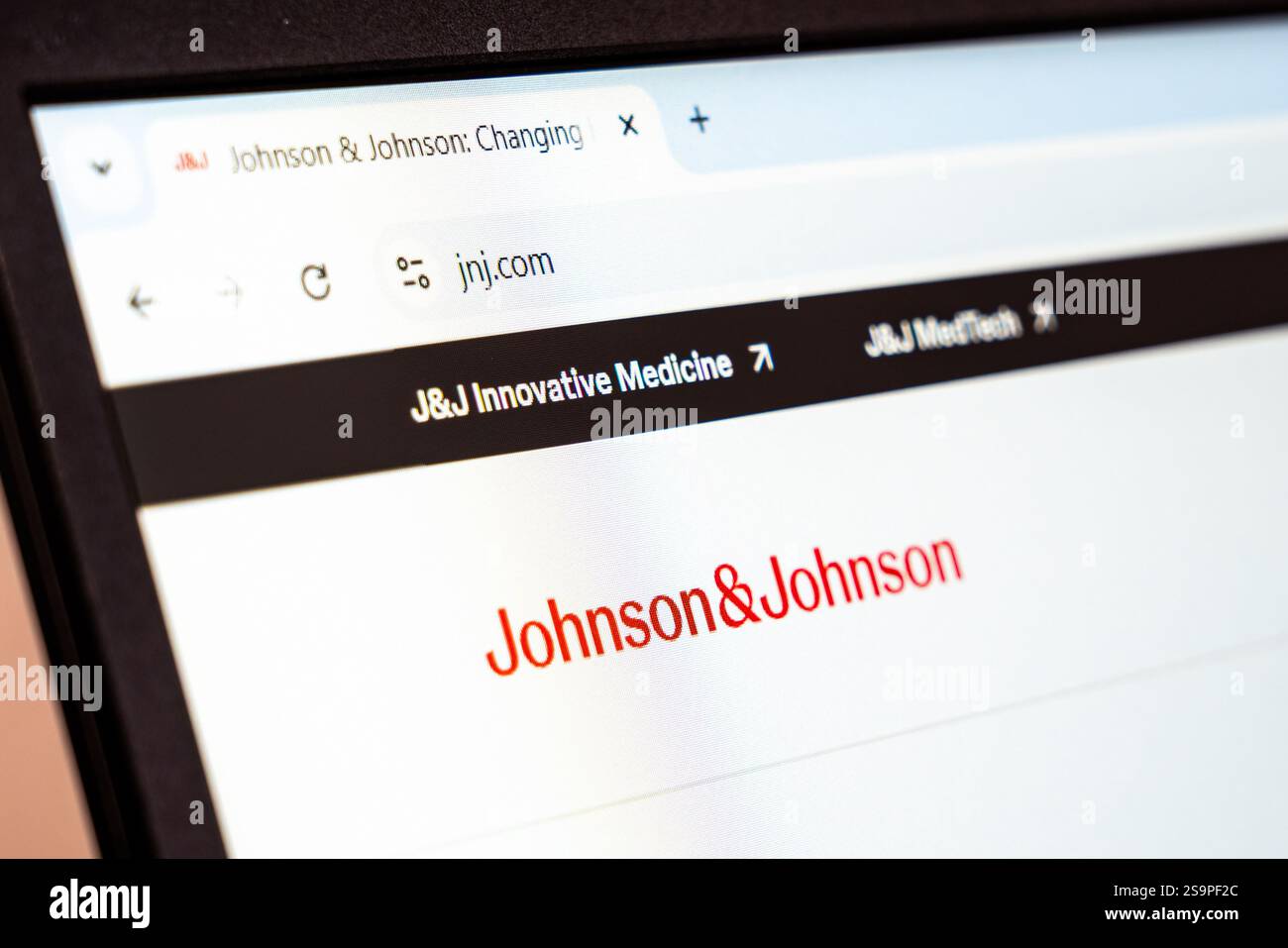New York, USA - January 20, 2025: Johnson and Johnson website providing ...