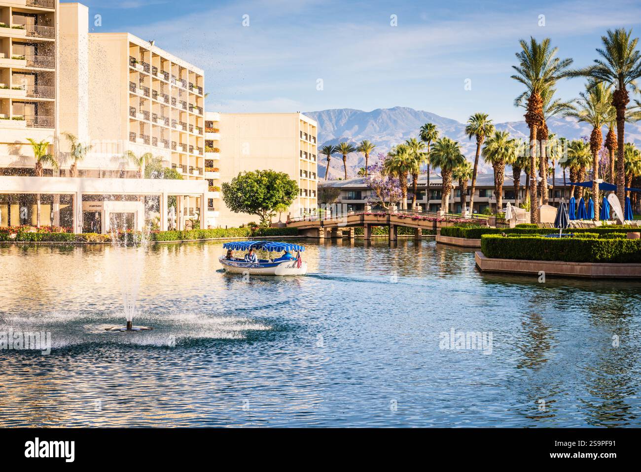 Palm Desert, CA USA - May 6, 2018: Boat ride at luxury resort JW ...