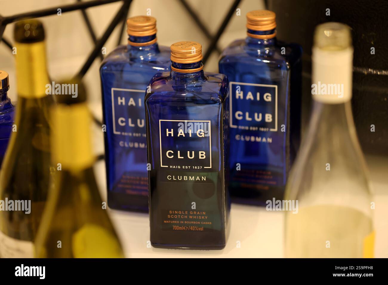 General views of bottles of Haig Club in Brighton, East Sussex, UK ...