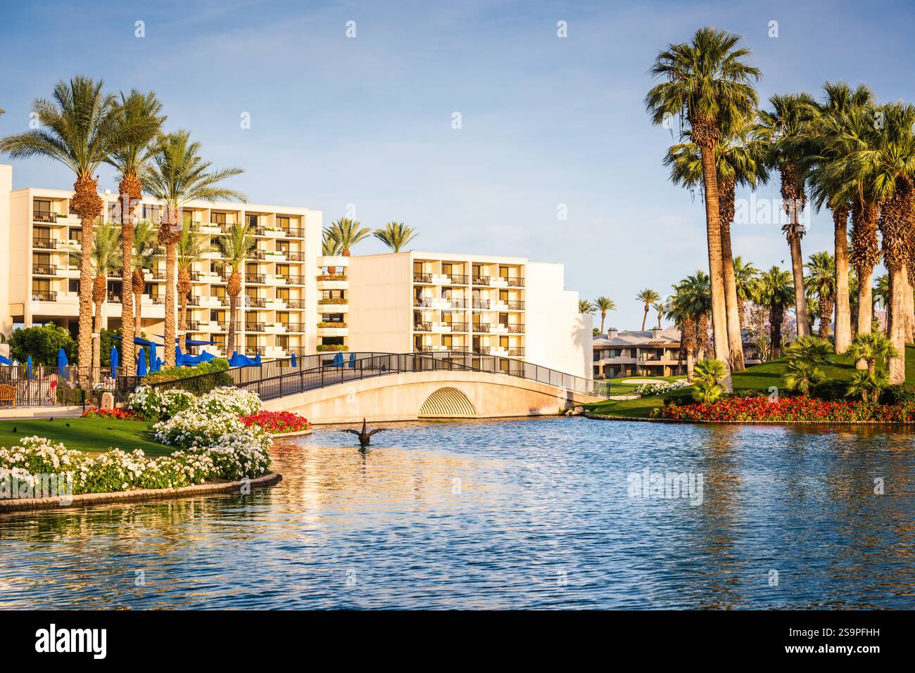 Palm Desert, CA USA - May 6, 2018: Beautiful landscaped garden path at ...