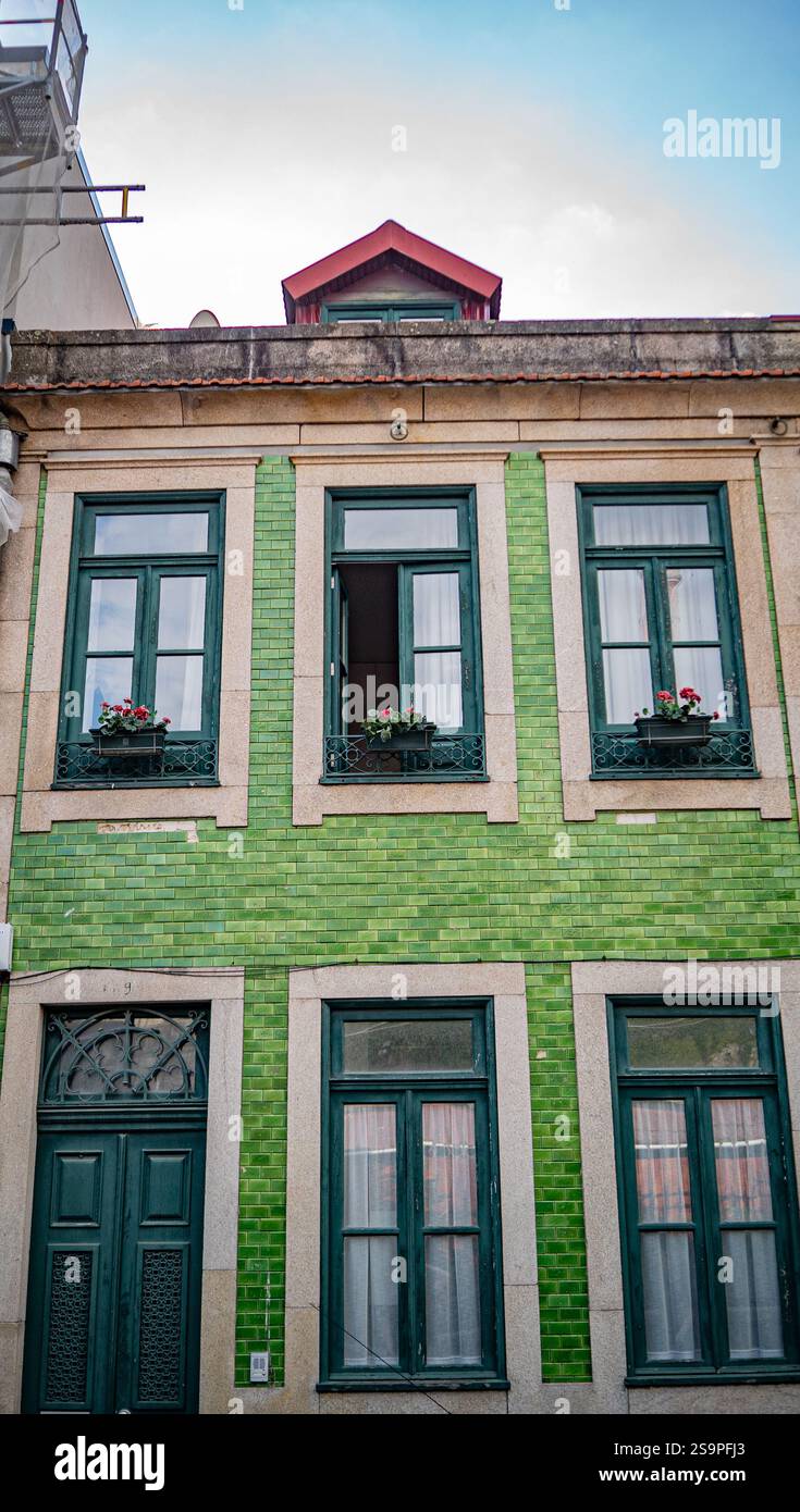 Traditional European Architecture with Blue Tiles Stock Photo - Alamy