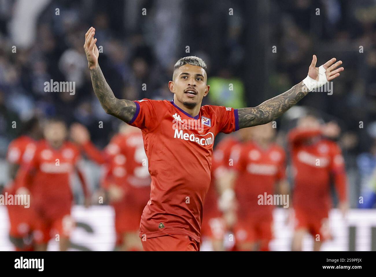 Rome, Italy. 26th Jan, 2025. Fiorentina's Brazilian defender Dodo ...