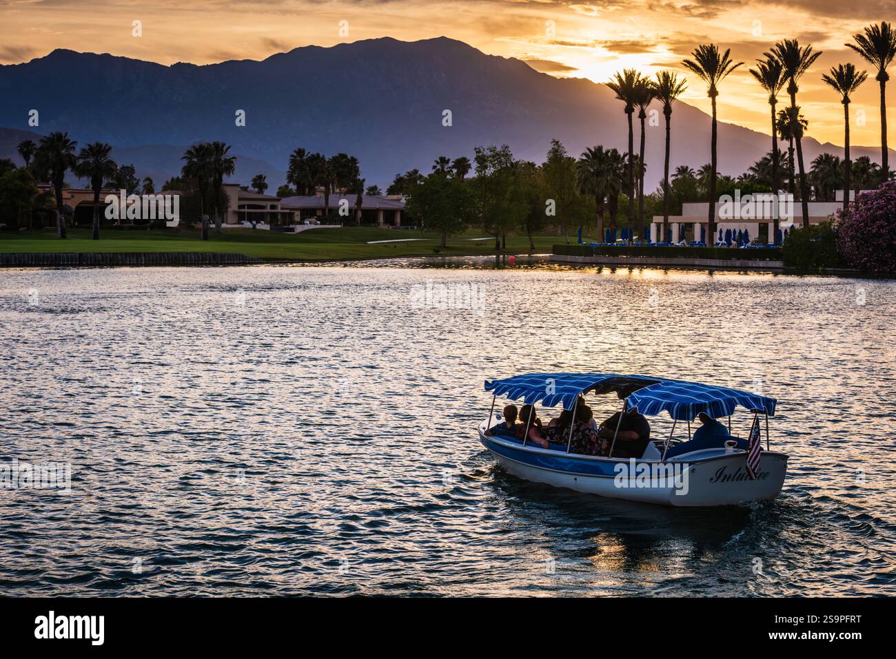 Palm Desert, CA USA - May 6, 2018: Romantic sunset boat ride at luxury ...