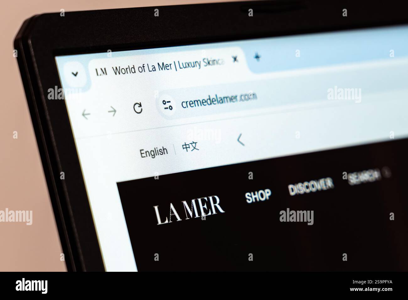 New York, USA - January 26, 2025: La Mer website homepage displaying ...