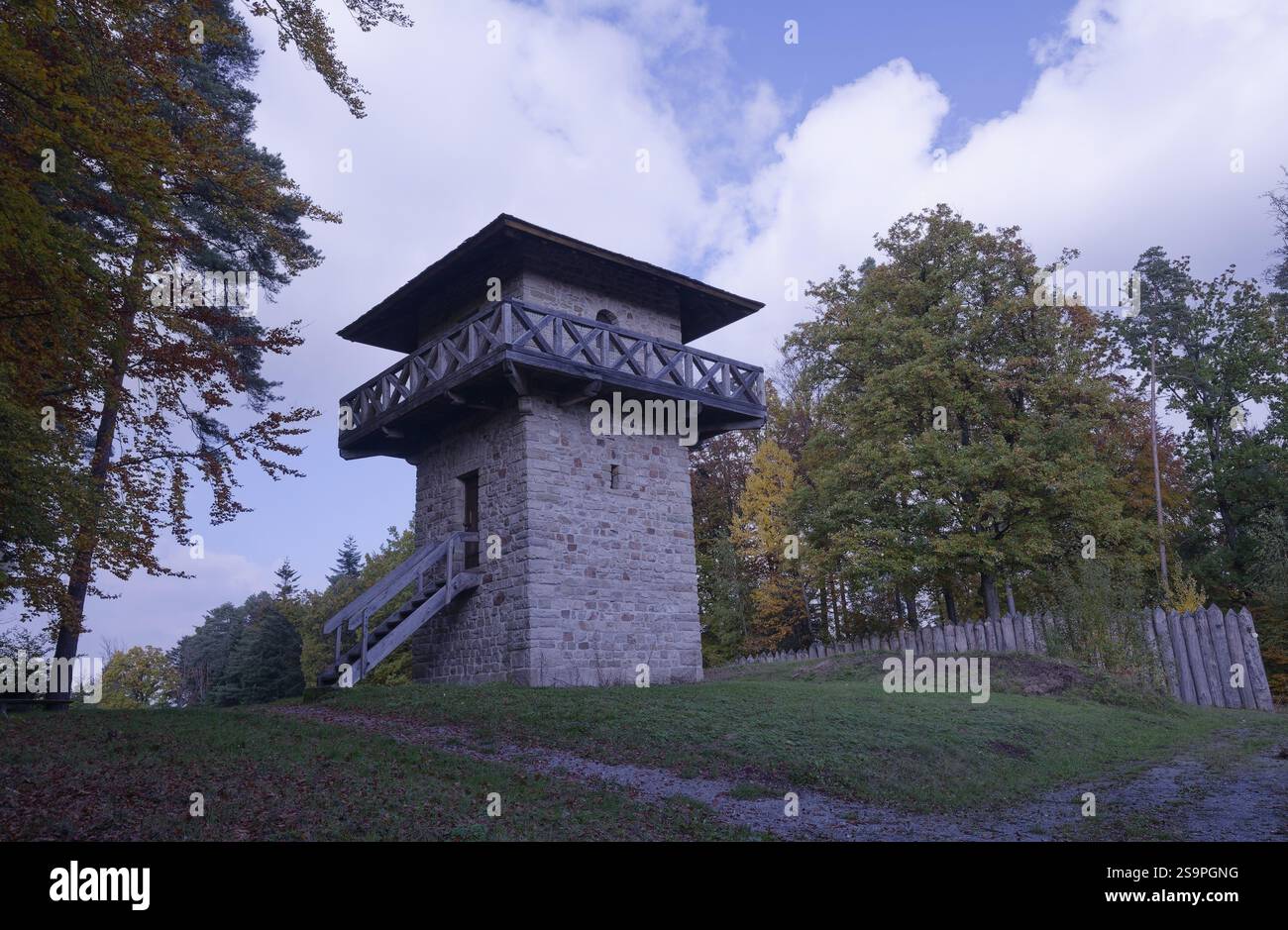 Limes tower near Grosserlach-Grab, border tower, Roman period, Limes ...