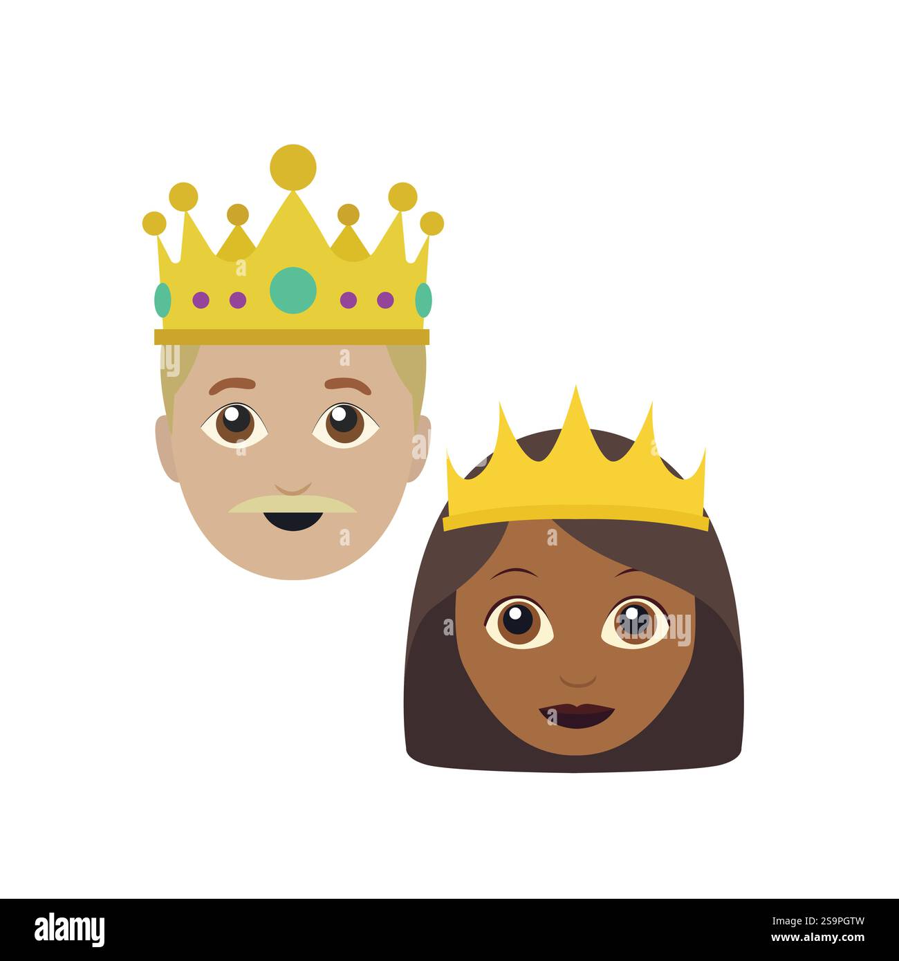 king queen prince princess emoji symbol sign icon vector illustration ...