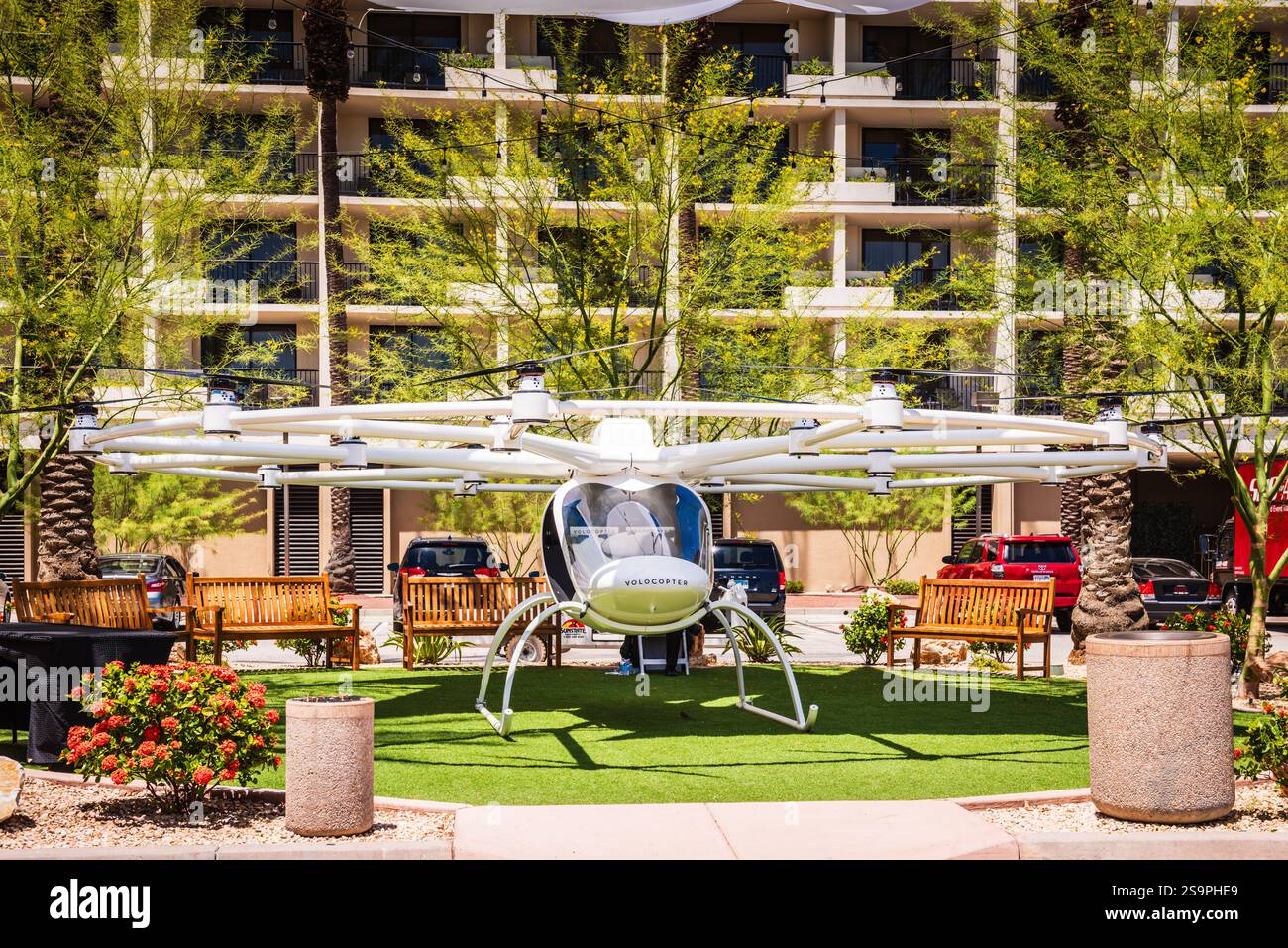 Palm Desert, CA USA - May 7, 2018: Volocopter, electric multirotor ...