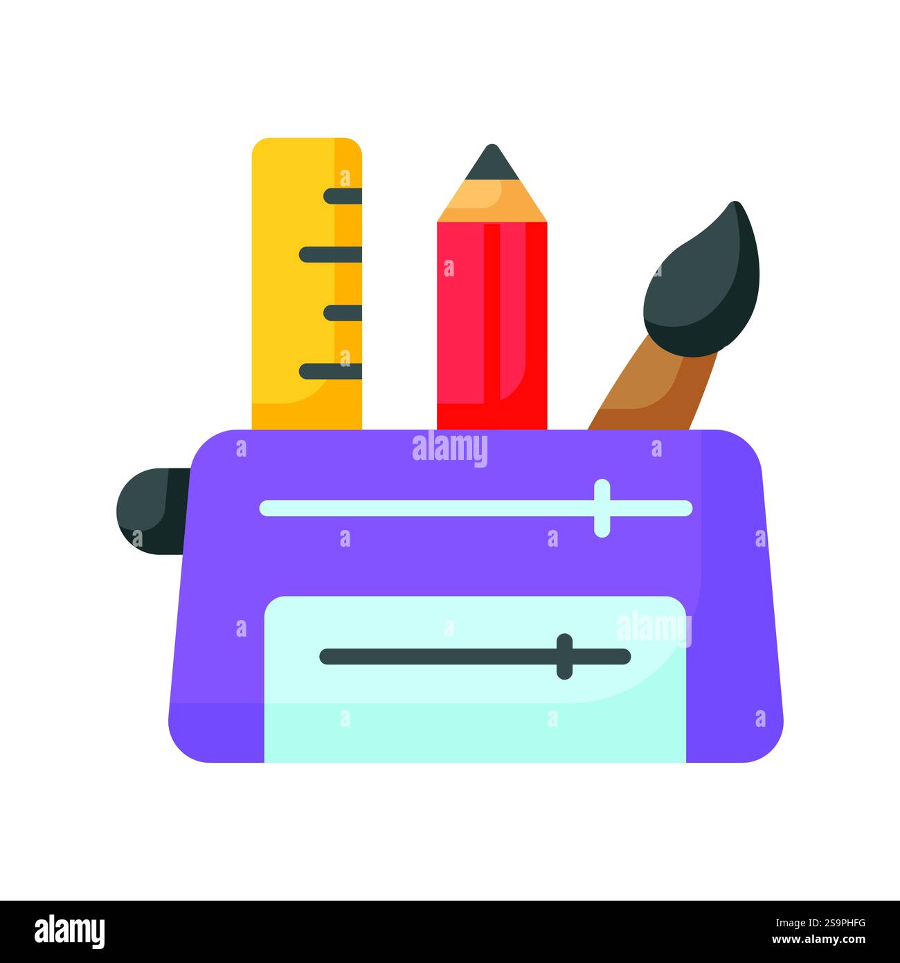 Pencil case vector design, ready to use icon, isolated on white ...
