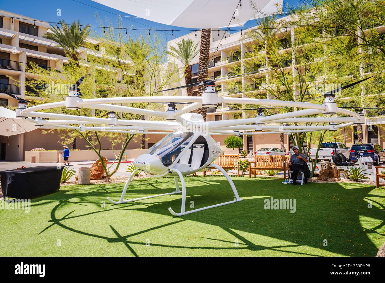 Palm Desert, CA USA - May 7, 2018: Volocopter, electric multirotor ...
