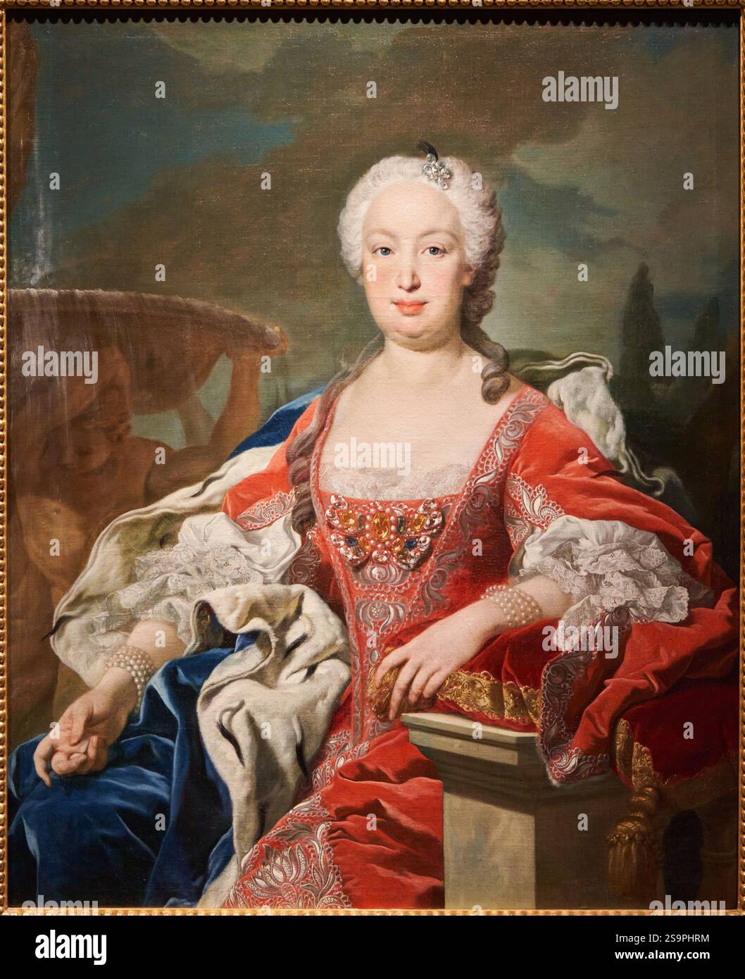 LOUIS-MICHEL VAN LOO (1707-1771), Barbara of Portugal, About 1750, Oil ...