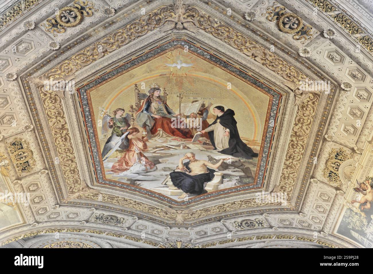 Vatican Museums, Vatican, Rome, Italy, Detailed ceiling painting with ...