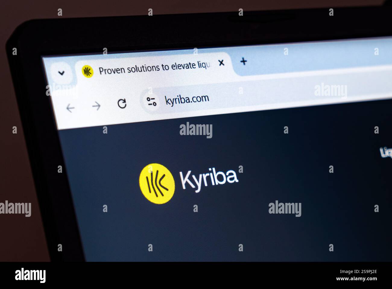 New York, USA - January 22, 2025: Kyriba website displayed on laptop ...