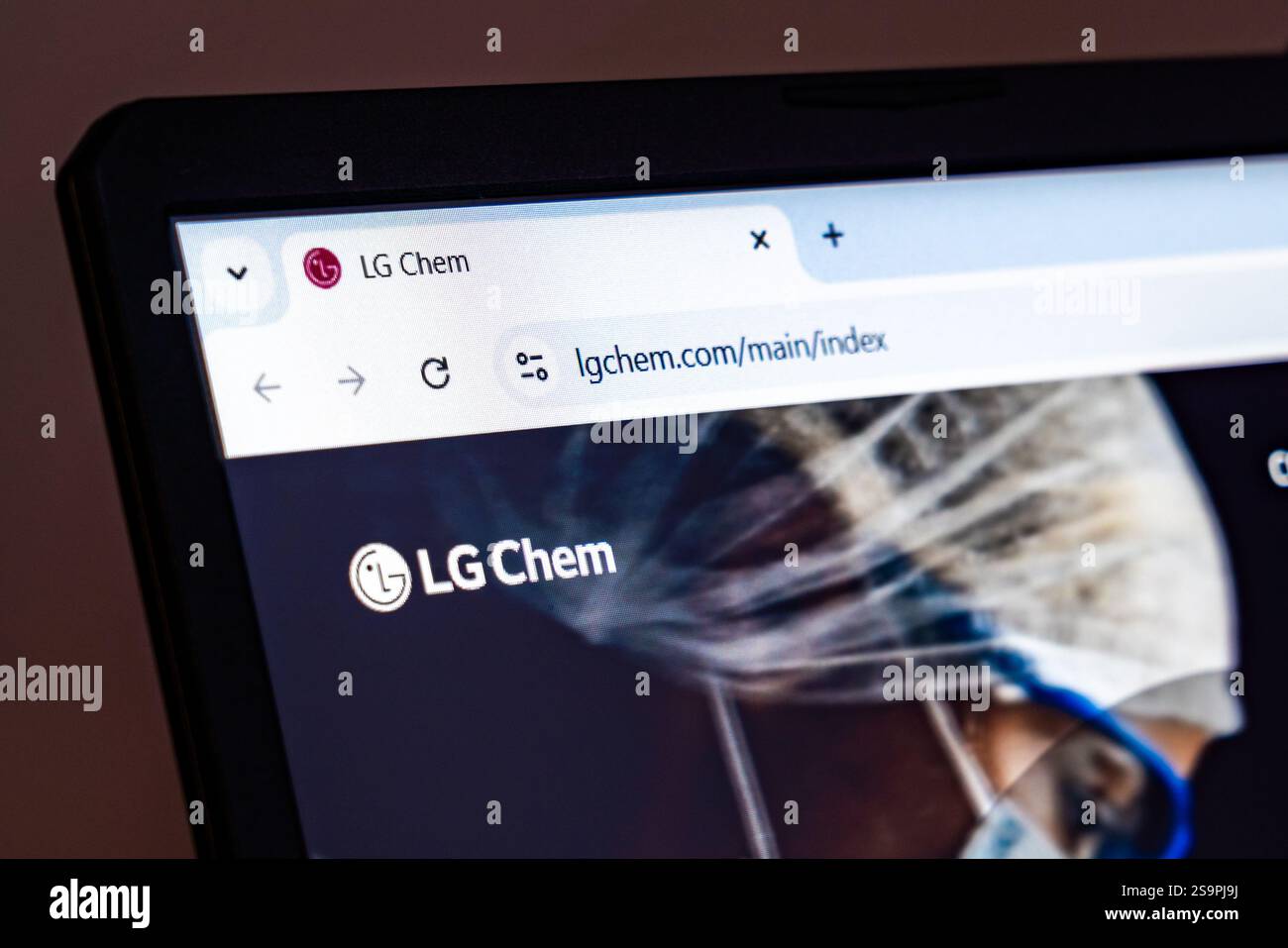 New York, USA - January 22, 2025: LG Chem website displayed on laptop ...