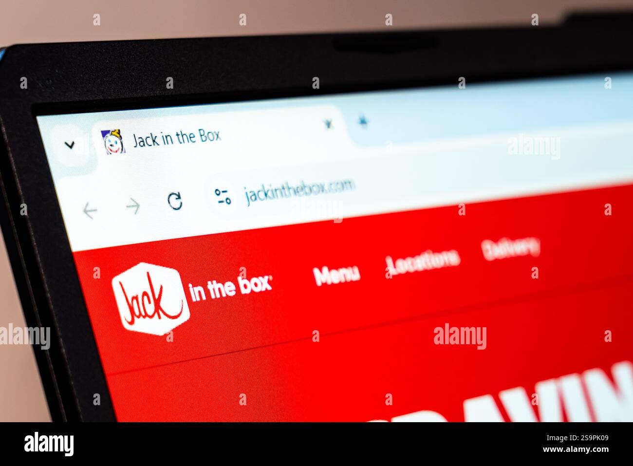 New York, USA - January 20, 2025: Jack in the Box website highlighting ...