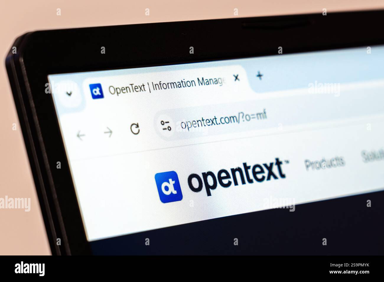 New York, USA - January 26, 2025: OpenText website homepage displayed ...