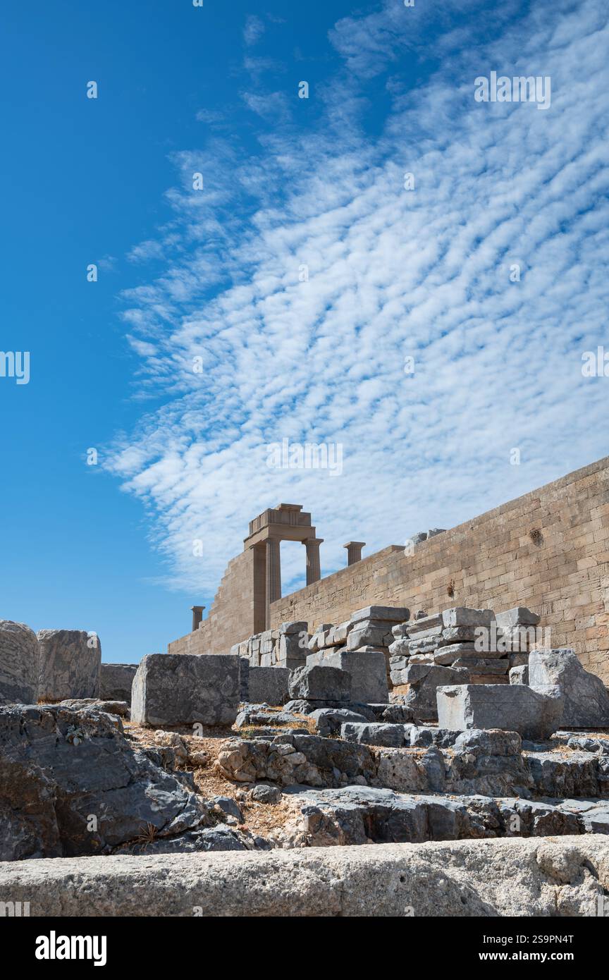 Lindos acropolis ruins on a sunny day captured in Greece Stock Photo ...