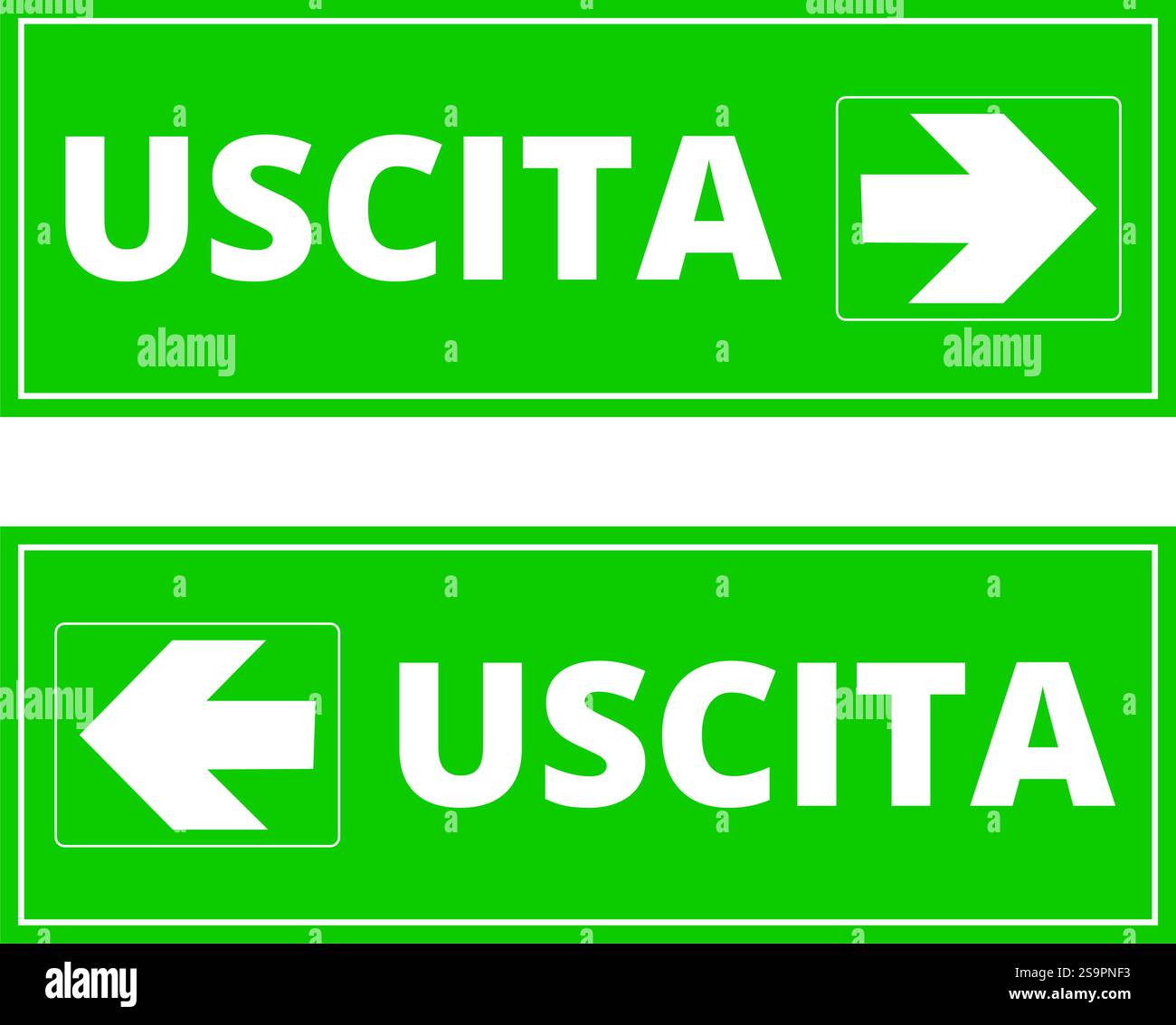 Italian exit sign Stock Vector Images - Alamy