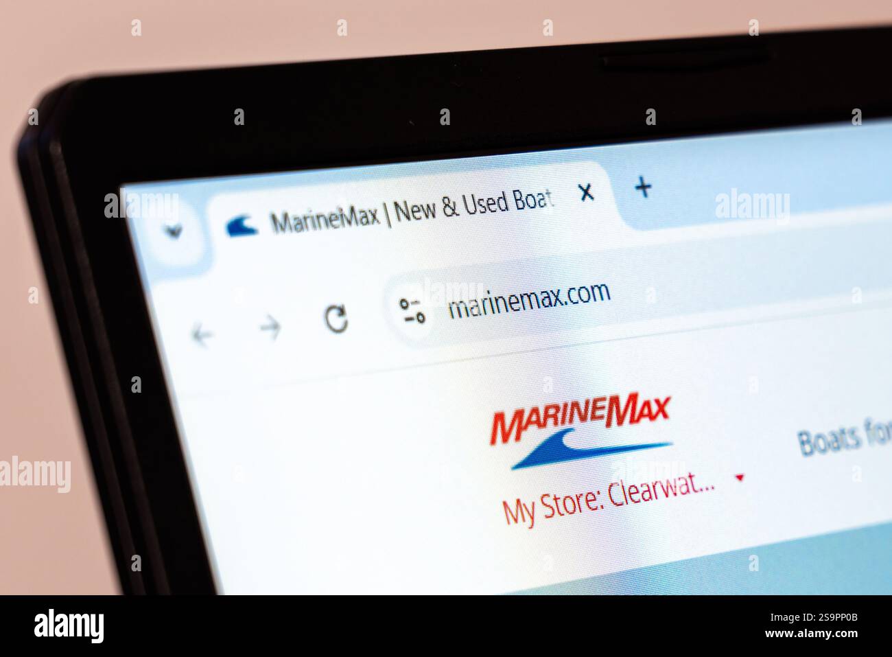 New York, USA - January 26, 2025: MarineMax website displayed on a ...