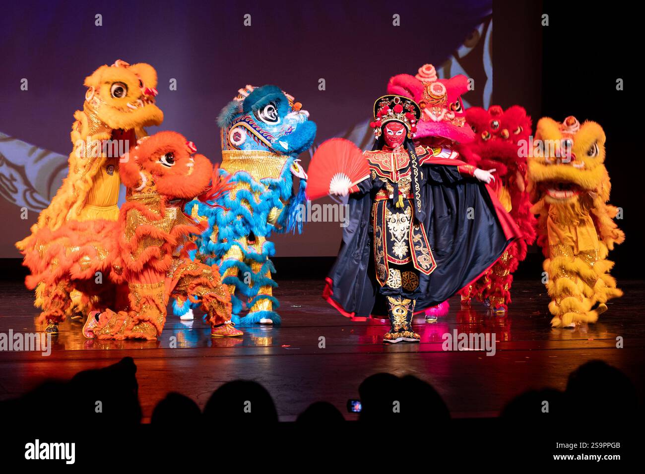 Houston, USA. 26th Jan, 2025. Artists perform Sichuan opera face ...