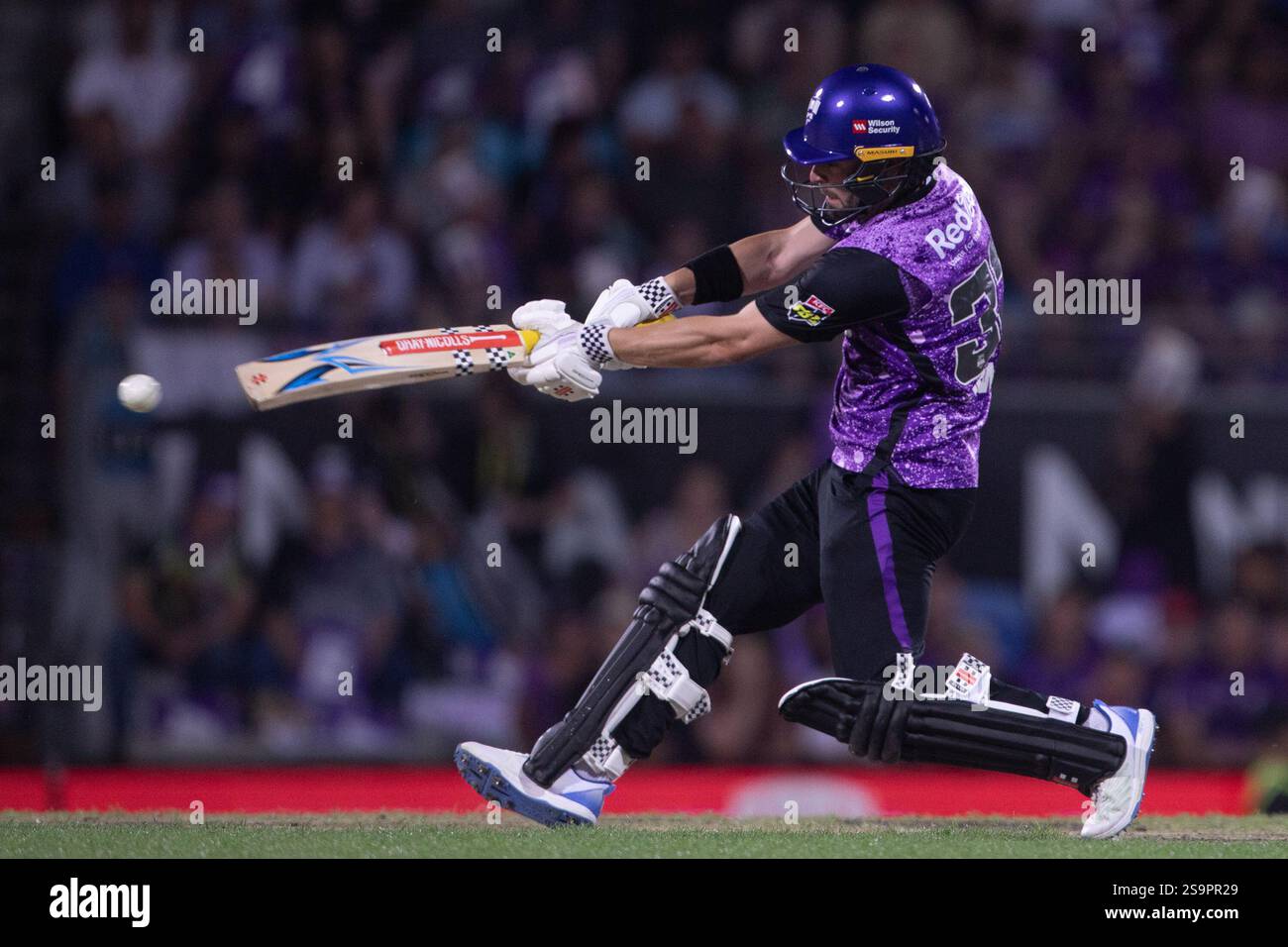 Hobart, Australia. 27th Jan, 2025. Caleb Jewell batting for Hobart ...