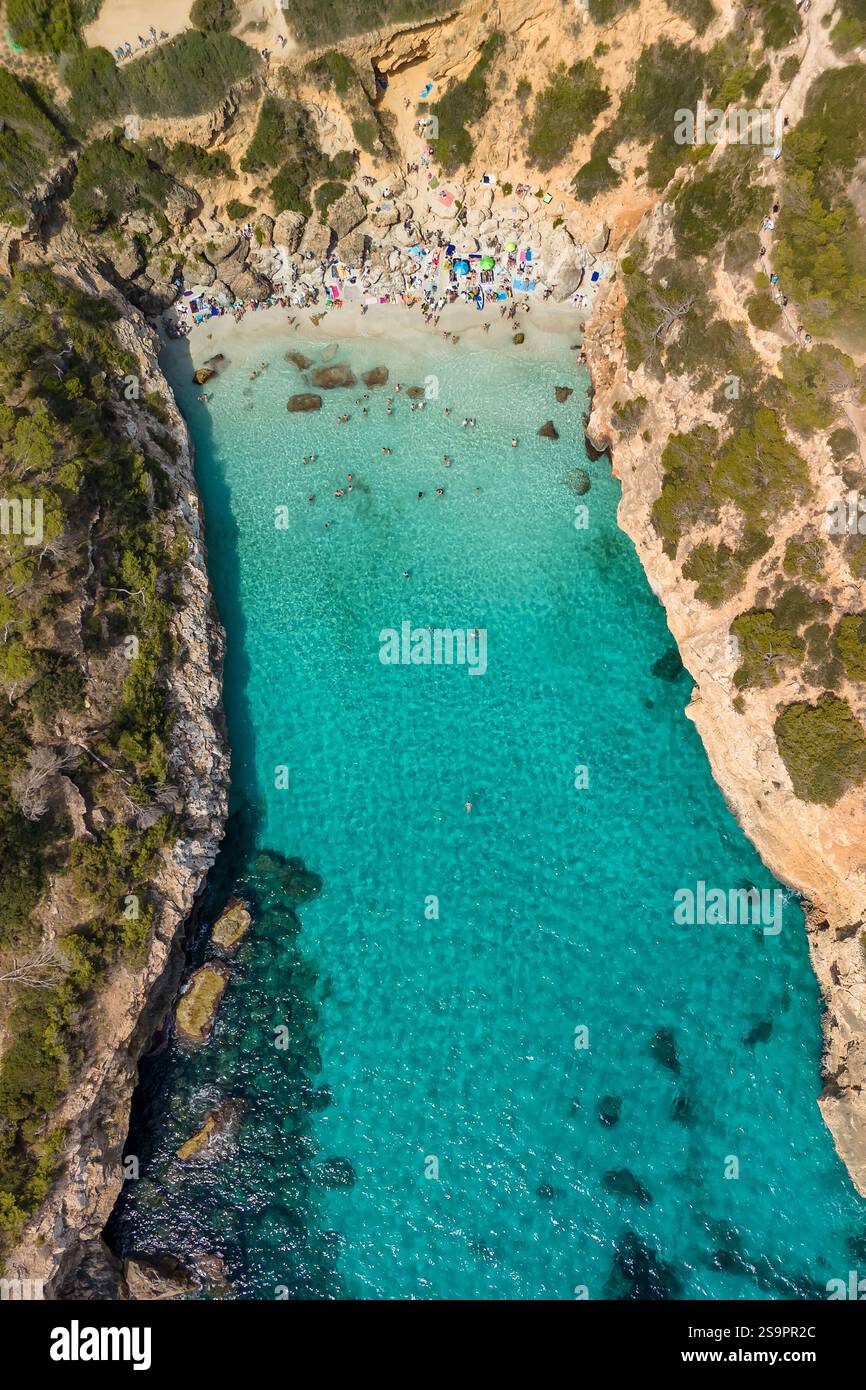 Aerial view of the Calo des Moro bay in Mallorca, Spain Stock Photo - Alamy