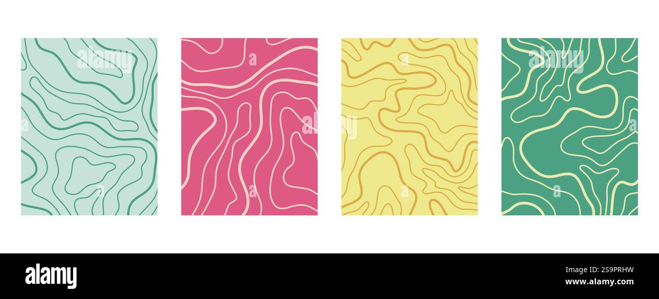 Topography background. Topographic map texture set Stock Vector Image ...