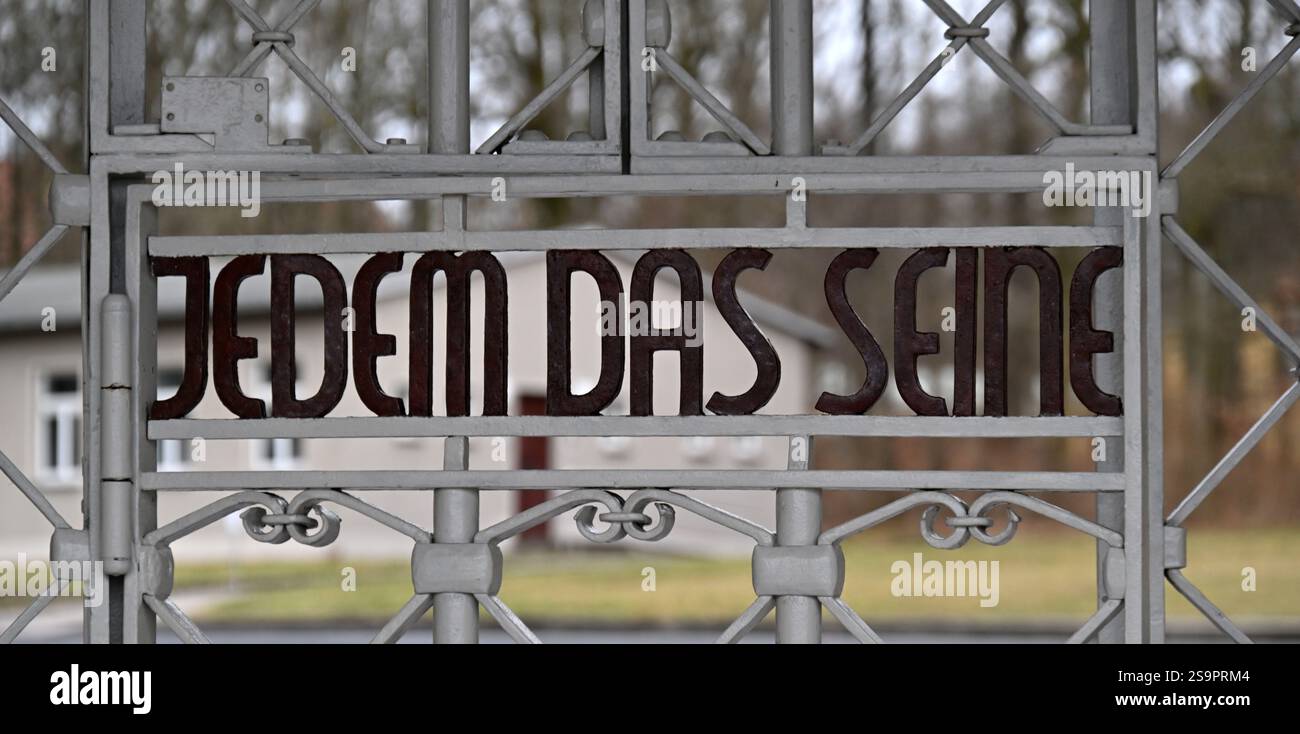 Weimar, Germany. 27th Jan, 2025. The inscription "To each his own" in ...