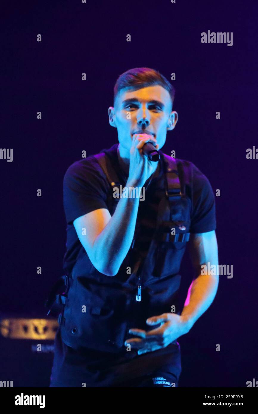 Asher Knight performs at An evening with Will Young at the Apollo ...