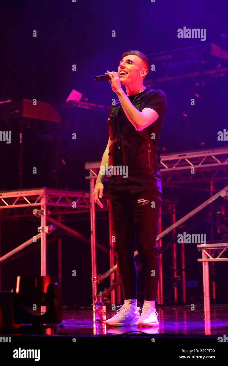 Asher Knight performs at An evening with Will Young at the Apollo ...