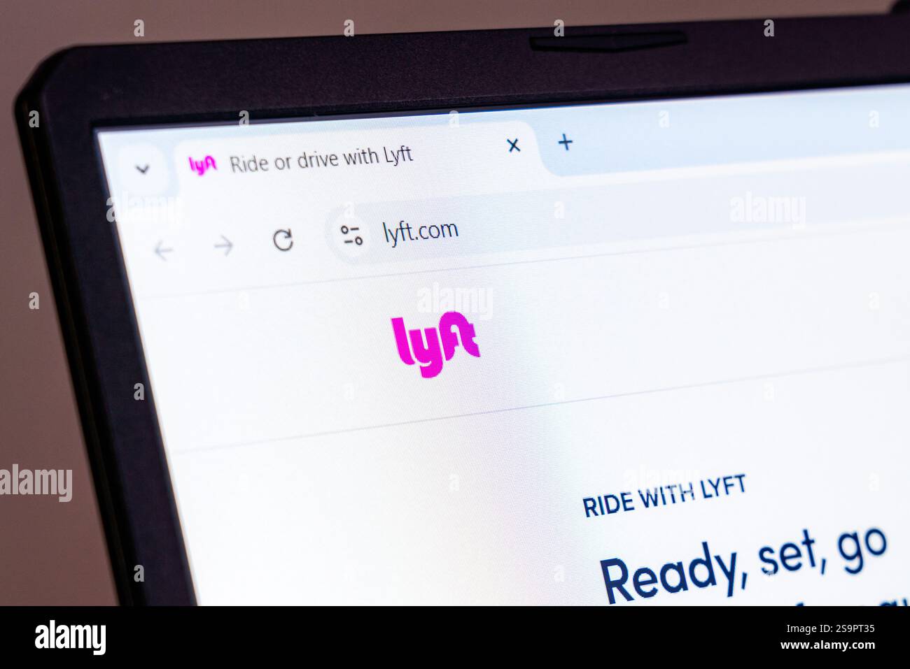 New York, USA - January 22, 2025: Lyft website displayed on laptop ...