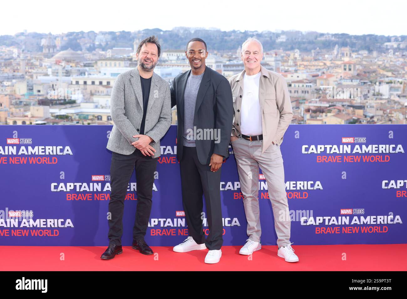 Rome, Italy 27th January 2025, Lee Jury, Anthony Mackie, Daniel Frigo ...